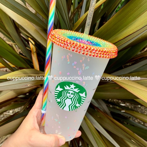 Starbucks | Other | Newstarbucks Rainbow Custom Bling Bedazzled Color ...